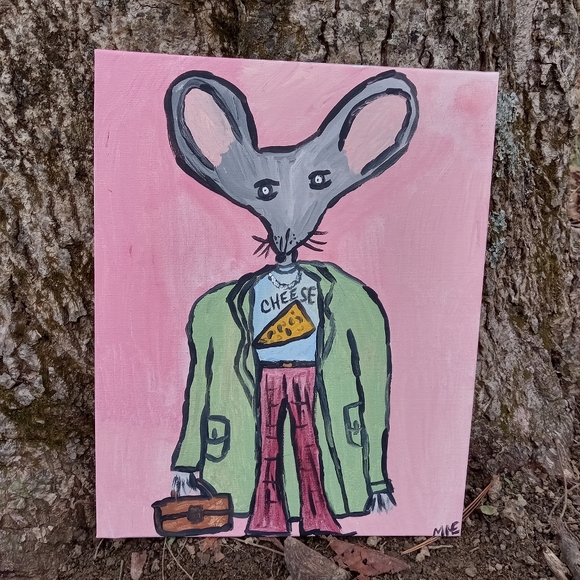 Hand Crafted | Art | Stylish Mouse Painting Acrylic On Canvas | Poshmark